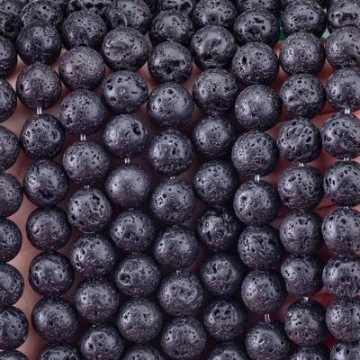 China 8mm Natural Volcanic Gemstone Beads 45cm Strand for Jewelry Making Healing for sale