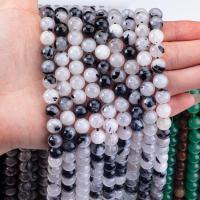 China Natural Black Rutilated Quartz Loose Bead Strands 4-12mm Round Semi Precious Gemstone for DIY Jewelry Making for sale