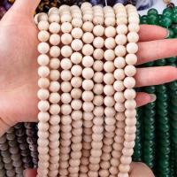China 8mm White Fossil River Jasper Round Natural Stone Loose Beads for Jewelry Making for sale