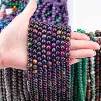 China Natural Rainbow Tiger's Eye Loose Bead Strands 4-12mm Semi Precious Stone for DIY Jewelry Making for sale