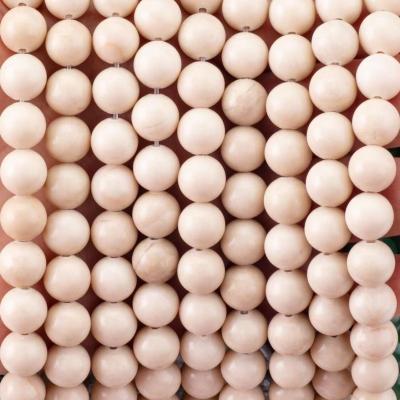 China 8mm White Fossil River Jasper Round Natural Stone Loose Beads for Jewelry Making for sale