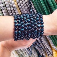 China Natural Ink Blue Tiger's Eye Loose Bead Strands 4-12mm Semi Precious Stone for DIY Jewelry for sale