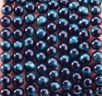 China Natural Ink Blue Tiger's Eye Loose Bead Strands 4-12mm Semi Precious Stone for DIY Jewelry for sale