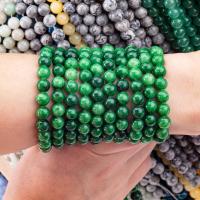 China Natural Dark Green Jadeite 8mm Round Loose Beads Gemstone Beads for DIY Jewelry Making for sale