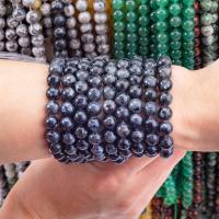 China Natural Black Labradorite Loose Bead Strands 4-12mm Semi Precious Stone for DIY Jewelry Making for sale