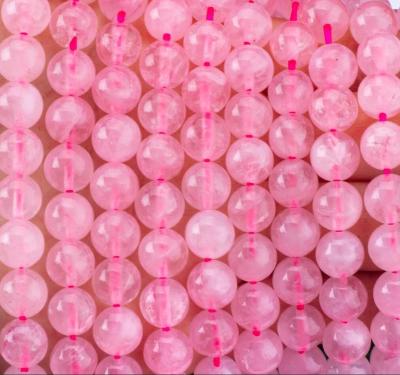 China Natural Rose Quartz Loose Bead Strands 4-12mm Semi Precious Gemstone for DIY Jewelry Making for sale