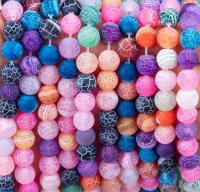 China Natural Rainbow Weathered Agate Loose Bead Strands 4-12mm Frosted Round Semi Precious Stone for DIY Jewelry for sale