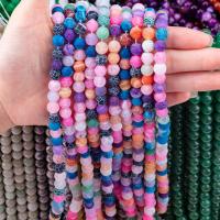 China Natural Rainbow Weathered Agate Loose Bead Strands 4-12mm Frosted Round Semi Precious Stone for DIY Jewelry for sale