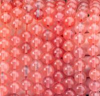 China Natural Rose Cherry Quartz Loose Bead Strands 4-12mm Round Semi Precious Stone for DIY Jewelry Making for sale