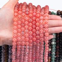 China Natural Rose Cherry Quartz Loose Bead Strands 4-12mm Round Semi Precious Stone for DIY Jewelry Making for sale