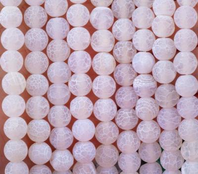 China Natural White Weathered Agate Loose Bead Strands 4-12mm Round Semi Precious Stone for DIY Jewelry Making for sale