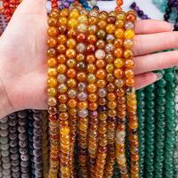 China Natural Darker Yellow Dragon Agate 8MM Round Loose Beads for Jewelry Making Keychain DIY for sale