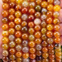 China Natural Darker Yellow Dragon Agate 8MM Round Loose Beads for Jewelry Making Keychain DIY for sale