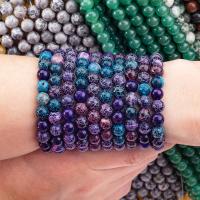 China Natural Shinny Weathered Agate Loose Bead Strands 4-12mm Round Semi Precious Stone for DIY Jewelry Making for sale