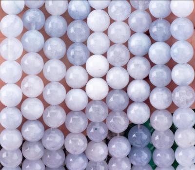China Natural Light Aquamarine Loose Bead Strands 4-12mm Round Crystal Gemstone for DIY Jewelry Making for sale