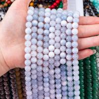 China Natural Light Aquamarine Loose Bead Strands 4-12mm Round Crystal Gemstone for DIY Jewelry Making for sale