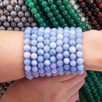China Natural Dark Aquamarine Gemstone Beads 4-12mm Round Loose Bead Strands for Jewelry Making for sale