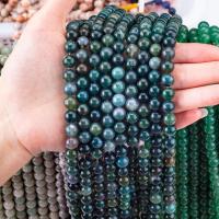 China Round Moss Agate Bead 4mm Gemstone Beads For DIY Jewelry Making for sale