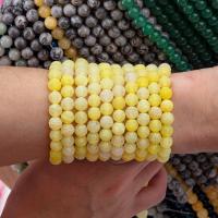 China Natural Yellow Weathered Agate Round Loose Beads 4-12mm Strands for DIY Jewelry Making for sale