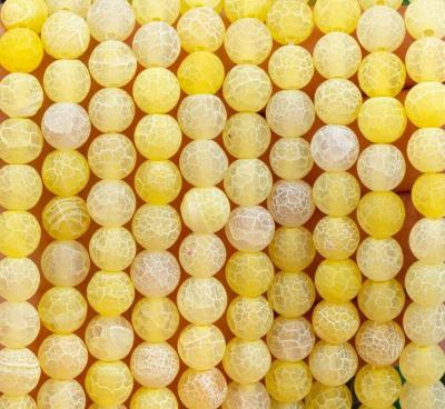 China Natural Yellow Weathered Agate Round Loose Beads 4-12mm Strands for DIY Jewelry Making for sale