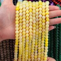 China Natural Yellow Weathered Agate Round Loose Beads 4-12mm Strands for DIY Jewelry Making for sale