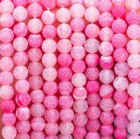 China Fuchsia Weathered Agate Loose Bead Strands 4-12mm Round Semi Precious Stone 10 Strands for sale