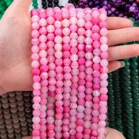 China Fuchsia Weathered Agate Loose Bead Strands 4-12mm Round Semi Precious Stone 10 Strands for sale