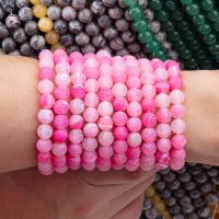 China Fuchsia Weathered Agate Loose Bead Strands 4-12mm Round Semi Precious Stone 10 Strands for sale