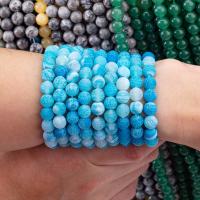 China Natural Blue Weathered Agate Loose Bead Strands 4-12mm Round Semi Precious Stone for DIY Jewelry Making for sale