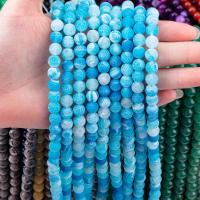 China Natural Blue Weathered Agate Loose Bead Strands 4-12mm Round Semi Precious Stone for DIY Jewelry Making for sale