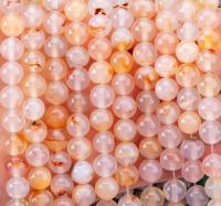China Natural White Agate Flower Pattern Beads 4mm 6mm 8mm 10mm 12mm Loose Strands for Jewelry Making for sale