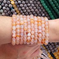 China Natural White Agate Flower Pattern Beads 4mm 6mm 8mm 10mm 12mm Loose Strands for Jewelry Making for sale