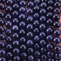 China 8mm Blue Sandstone Beads 45cm Strands for Jewelry Making - 35g Natural Stone DIY Craft Supplies for sale