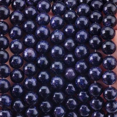 China 8mm Blue Sandstone Beads 45cm Strands for Jewelry Making - 35g Natural Stone DIY Craft Supplies for sale