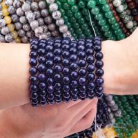 China 8mm Blue Sandstone Beads 45cm Strands for Jewelry Making - 35g Natural Stone DIY Craft Supplies for sale