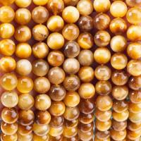 China 8mm Golden Tiger Eye Gemstone Beads 45cm Strand 35g Natural Stone for Jewelry Making DIY for sale