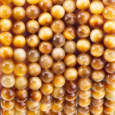 China 8mm Golden Tiger Eye Gemstone Beads 45cm Strand 35g Natural Stone for Jewelry Making DIY for sale