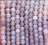 China Natural Grey Weathered Agate Loose Bead Strands 4-12mm Round Semi Precious Stone for DIY Jewelry Making for sale