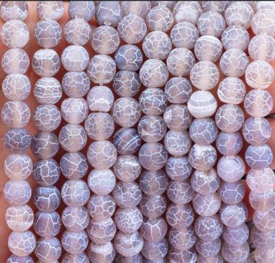 China Natural Grey Weathered Agate Loose Bead Strands 4-12mm Round Semi Precious Stone for DIY Jewelry Making for sale