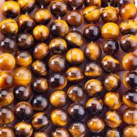 China 8mm Dark Golden Tiger Eye Gemstone Beads 45cm Strand for Jewelry Making Healing Crystal for sale