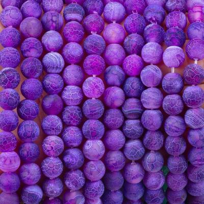 China Natural Purple Weathered Agate Loose Bead Strands 4-12mm Semi Precious Stone for DIY Jewelry Making for sale