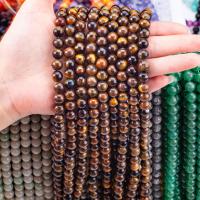 China 8mm Brown Tiger Eye Gemstone Beads 45cm Strand Natural Healing Crystal for Jewelry Making for sale