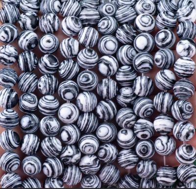 China Natural Zebra Malachite Loose Bead Strands 4-12mm Round Semi Precious Stone for DIY Jewelry Making for sale