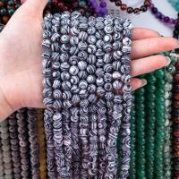 China Natural Zebra Malachite Loose Bead Strands 4-12mm Round Semi Precious Stone for DIY Jewelry Making for sale
