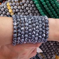 China Natural Zebra Malachite Loose Bead Strands 4-12mm Round Semi Precious Stone for DIY Jewelry Making for sale