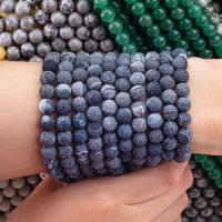 China Natural Black Weathered Agate Loose Bead Strands 4-12mm Semi Precious Stone for DIY Jewelry Making for sale
