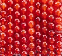 China Natural Carnelian Gemstone Round Beads 8mm Red Agate Loose Bead Strands for DIY Jewelry Making for sale
