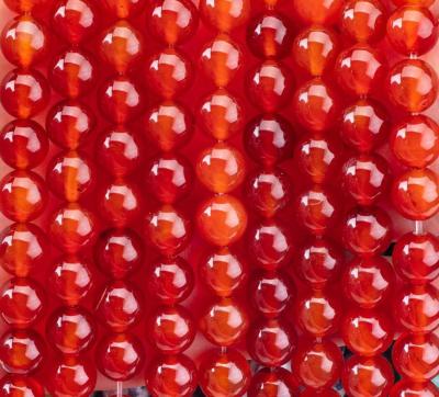 China Natural Carnelian Gemstone Round Beads 8mm Red Agate Loose Bead Strands for DIY Jewelry Making for sale