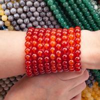 China Natural Carnelian Gemstone Round Beads 8mm Red Agate Loose Bead Strands for DIY Jewelry Making for sale