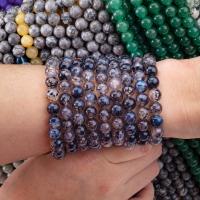 China Natural Black Dragon Veins Agate Loose Bead Strands 4-12mm Round Semi Precious Stone for DIY Jewelry Making for sale